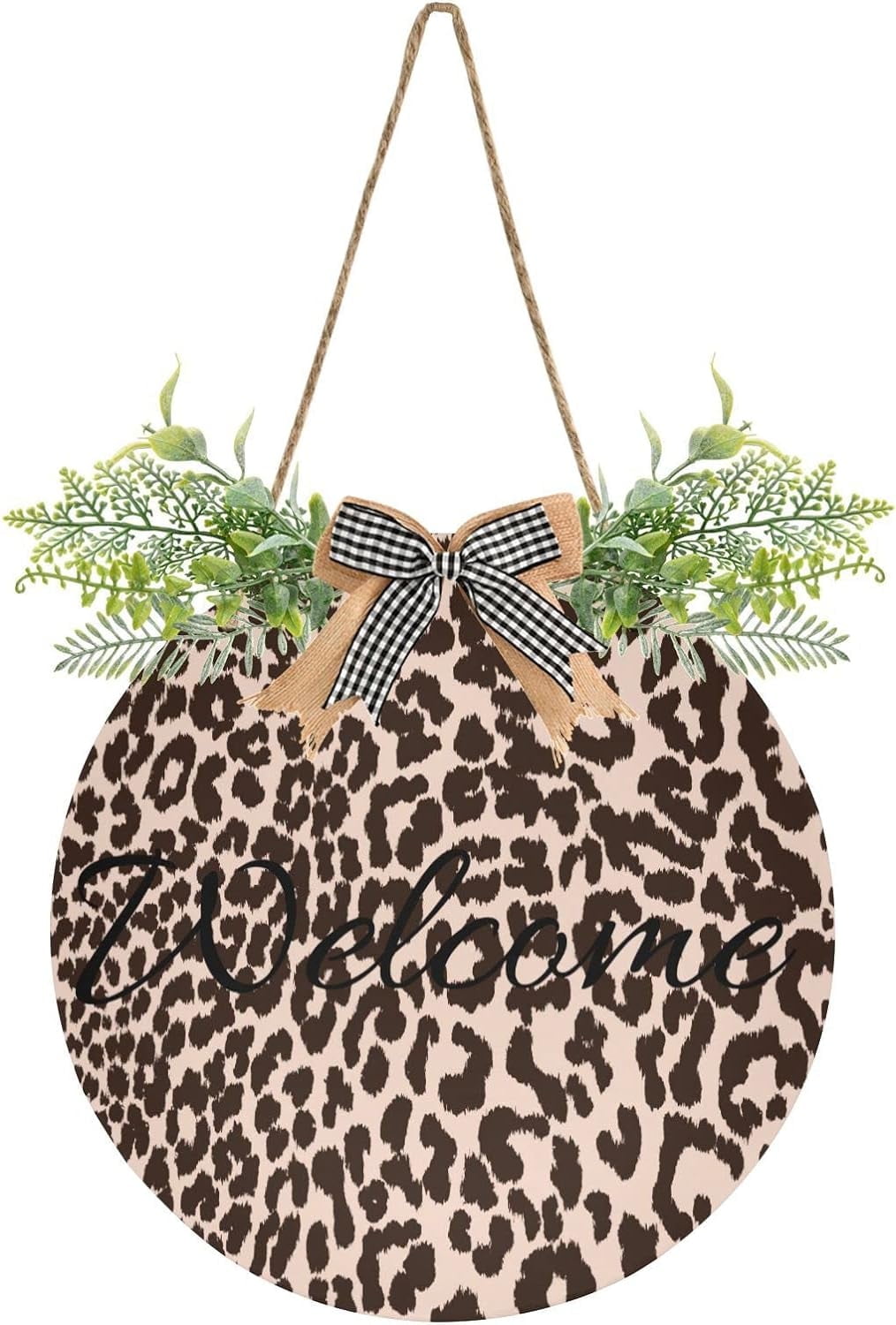 Coolnut Sexy Leopard Print Welcome Sign for Front Door, Round Sign ...