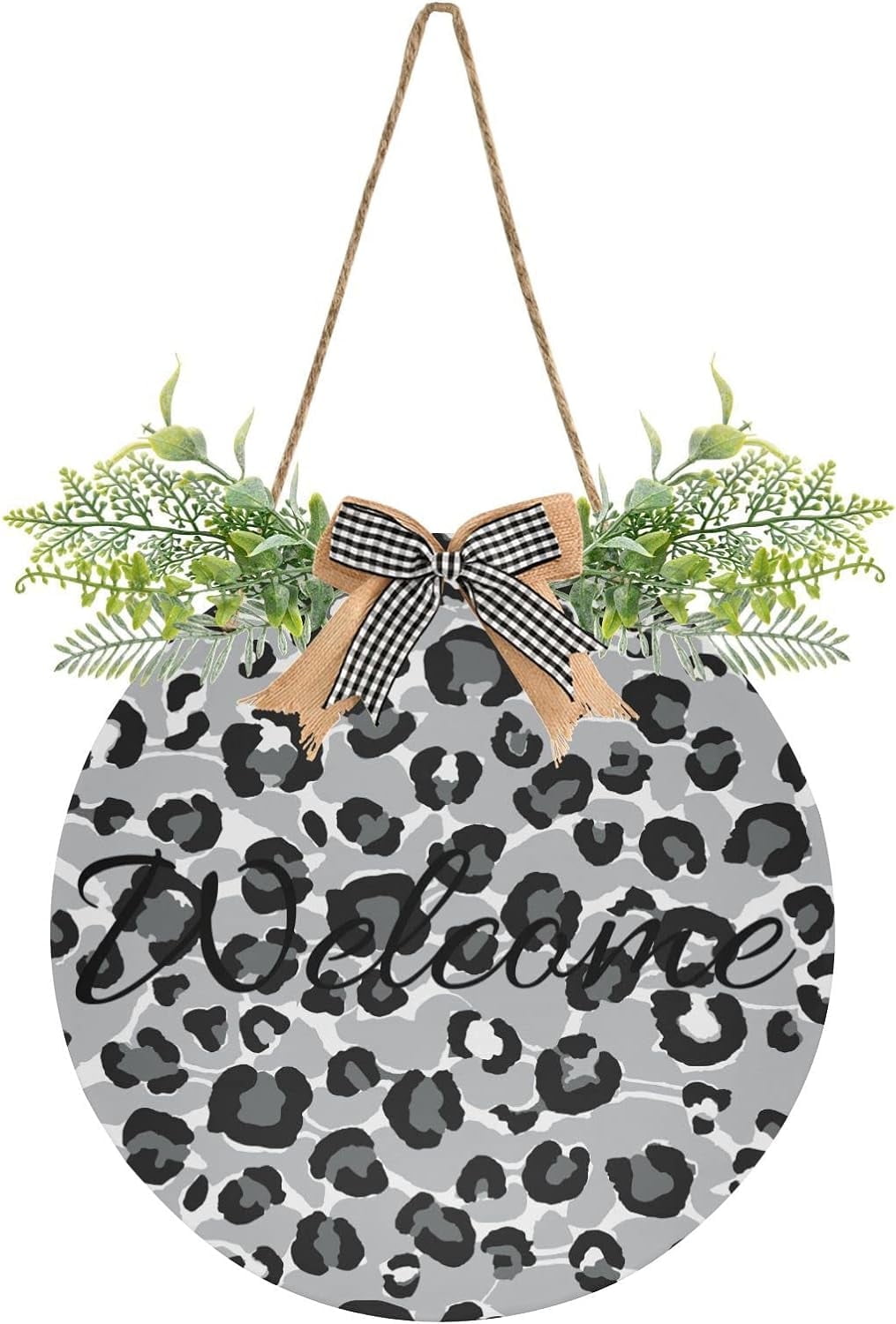 Coolnut Sexy Leopard Print Welcome Sign for Front Door, Round Sign ...