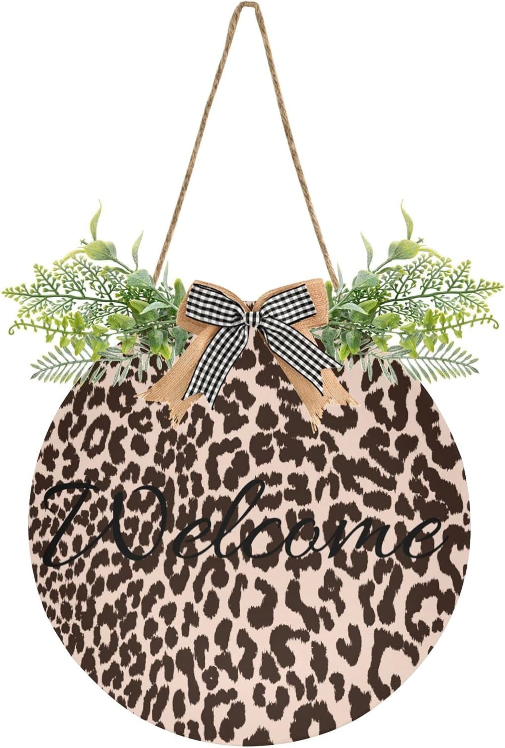 Coolnut Sexy Leopard Print Welcome Sign for Front Door, Round Sign ...