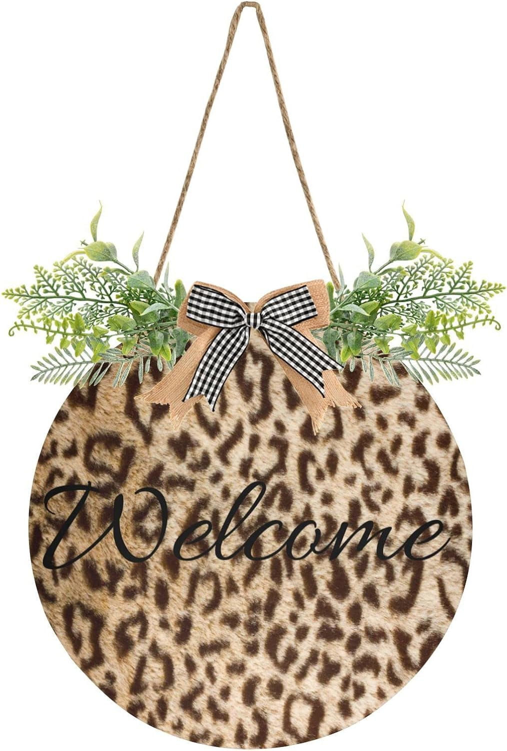 Coolnut Sexy Leopard Print Welcome Sign for Front Door, Round Sign ...