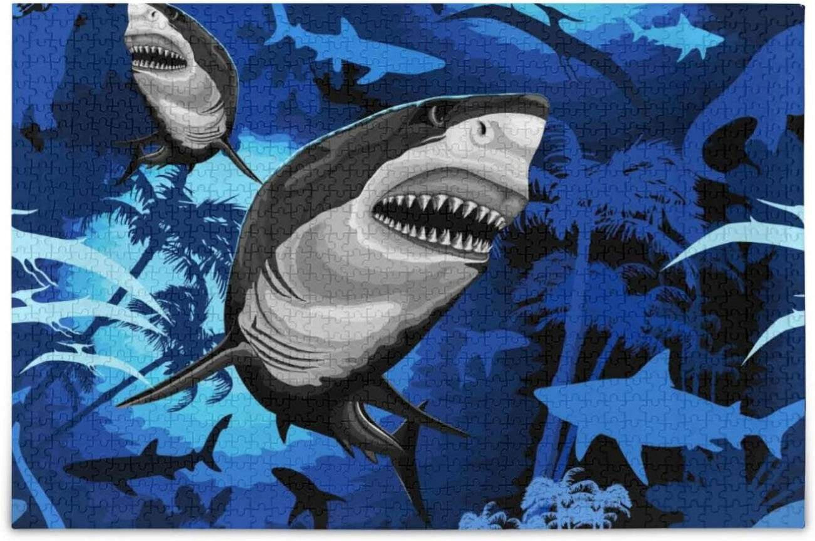 Coolnut Shark Wooden Jigsaw Puzzles, 20.5" x 14.9" Intellectual ...