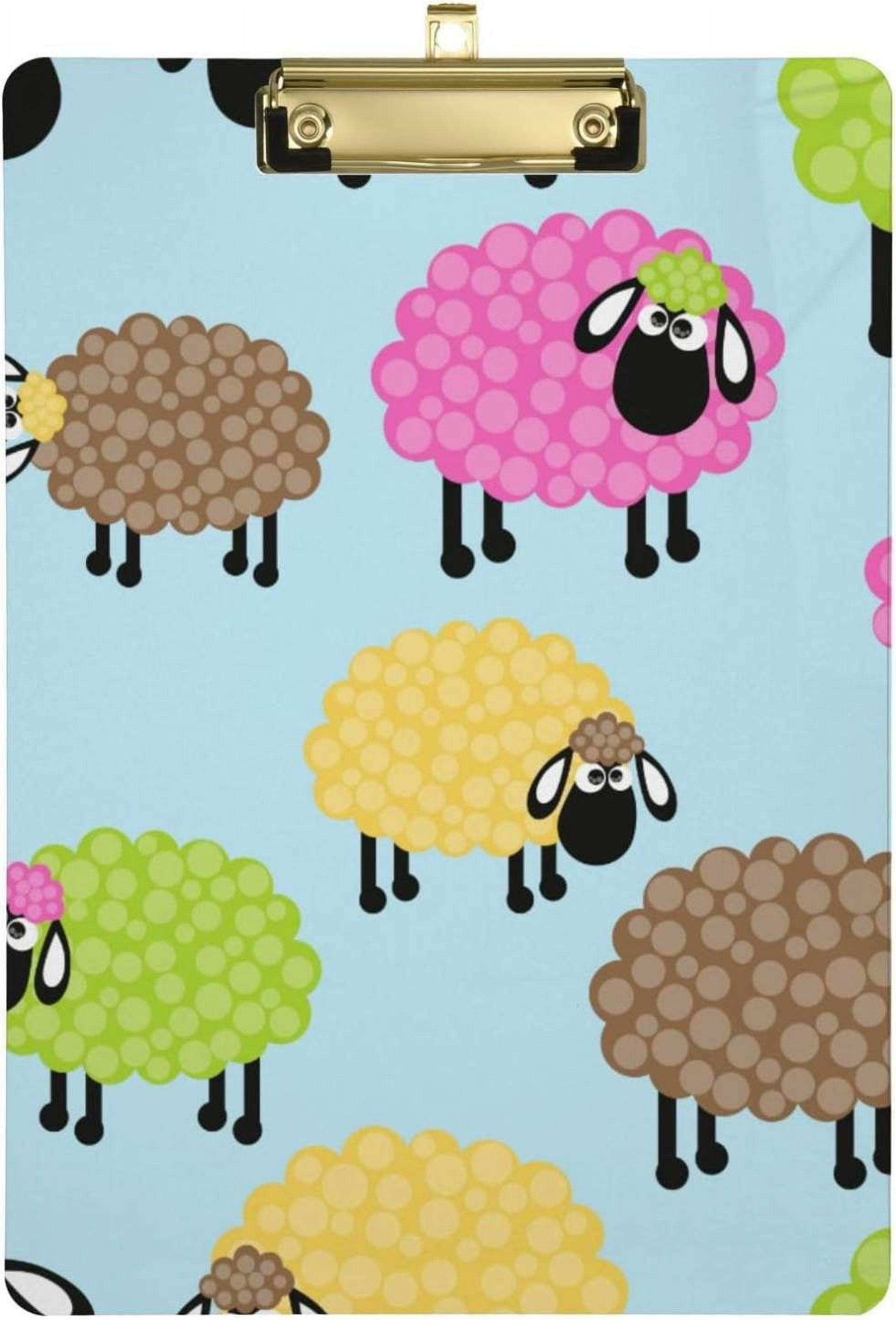 Coolnut Sheep Clipboard, Acrylic Standard A4 Letter Size Clip Board ...