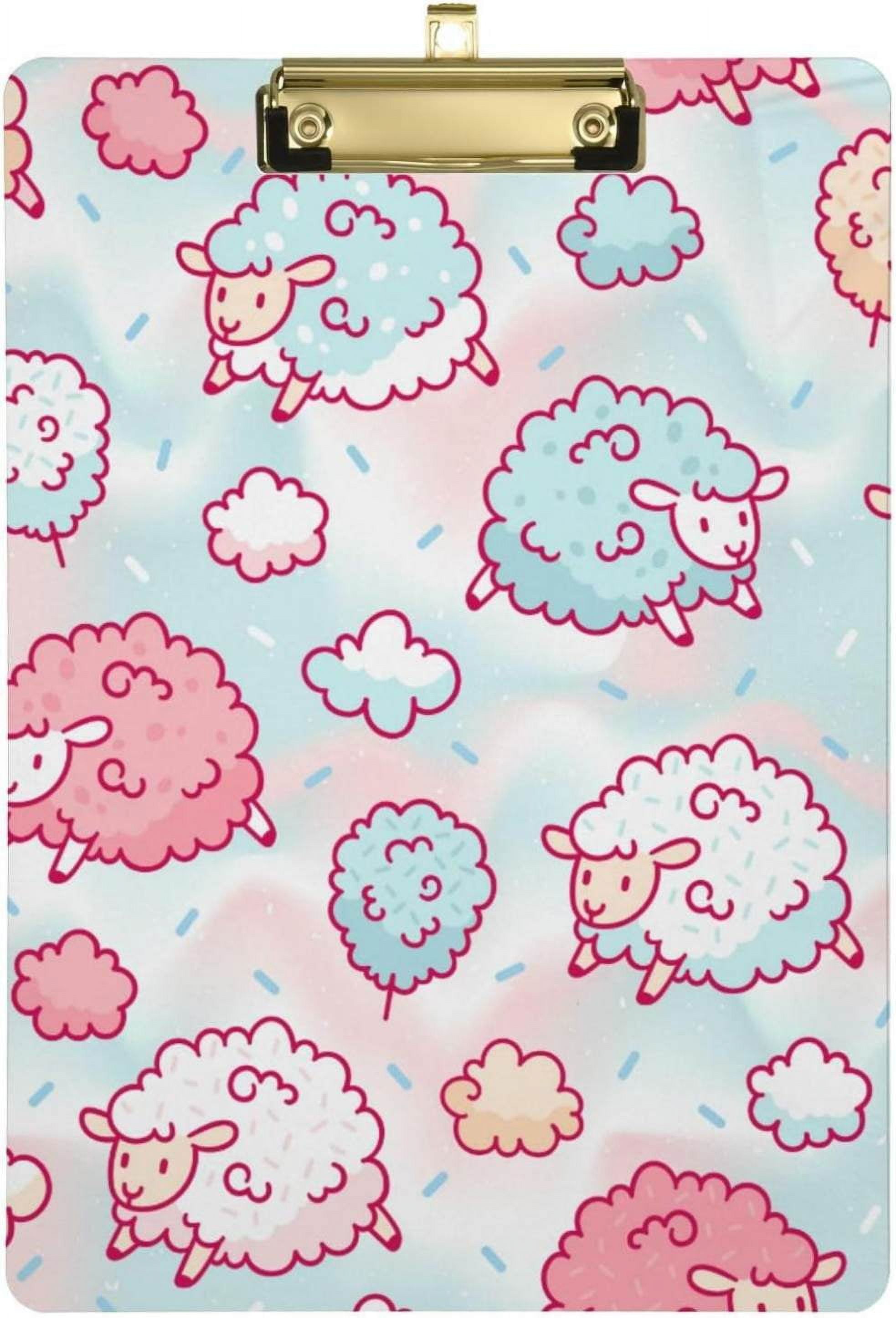 Coolnut Sheep Clipboard, Acrylic Standard A4 Letter Size Clip Board ...
