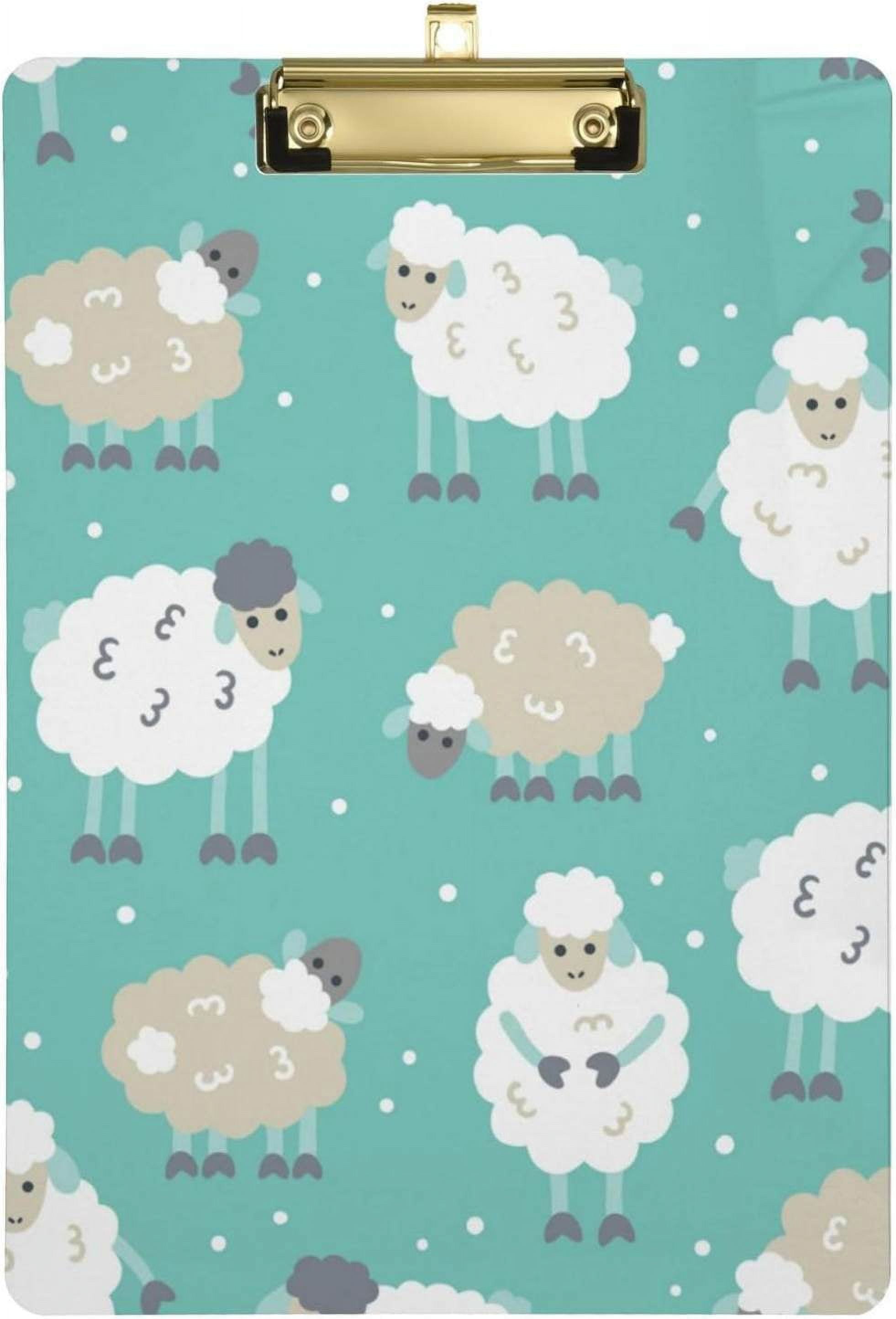 Coolnut Sheep Clipboard, Acrylic Standard A4 Letter Size Clip Board ...
