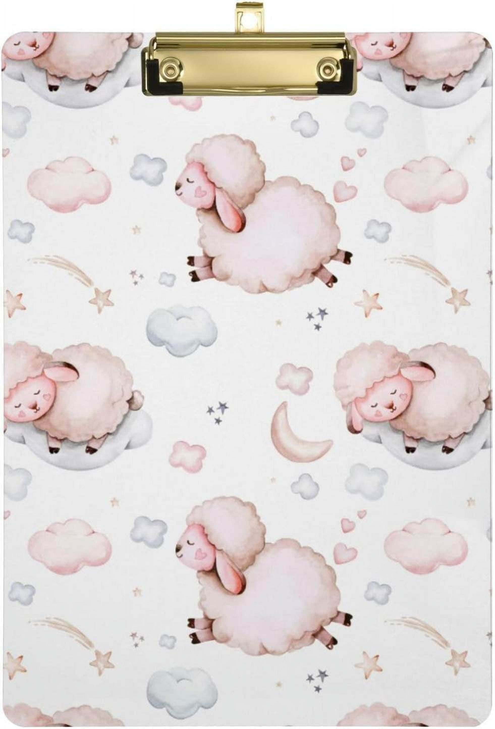 Coolnut Sheep Clipboard, Acrylic Standard A4 Letter Size Clip Board ...