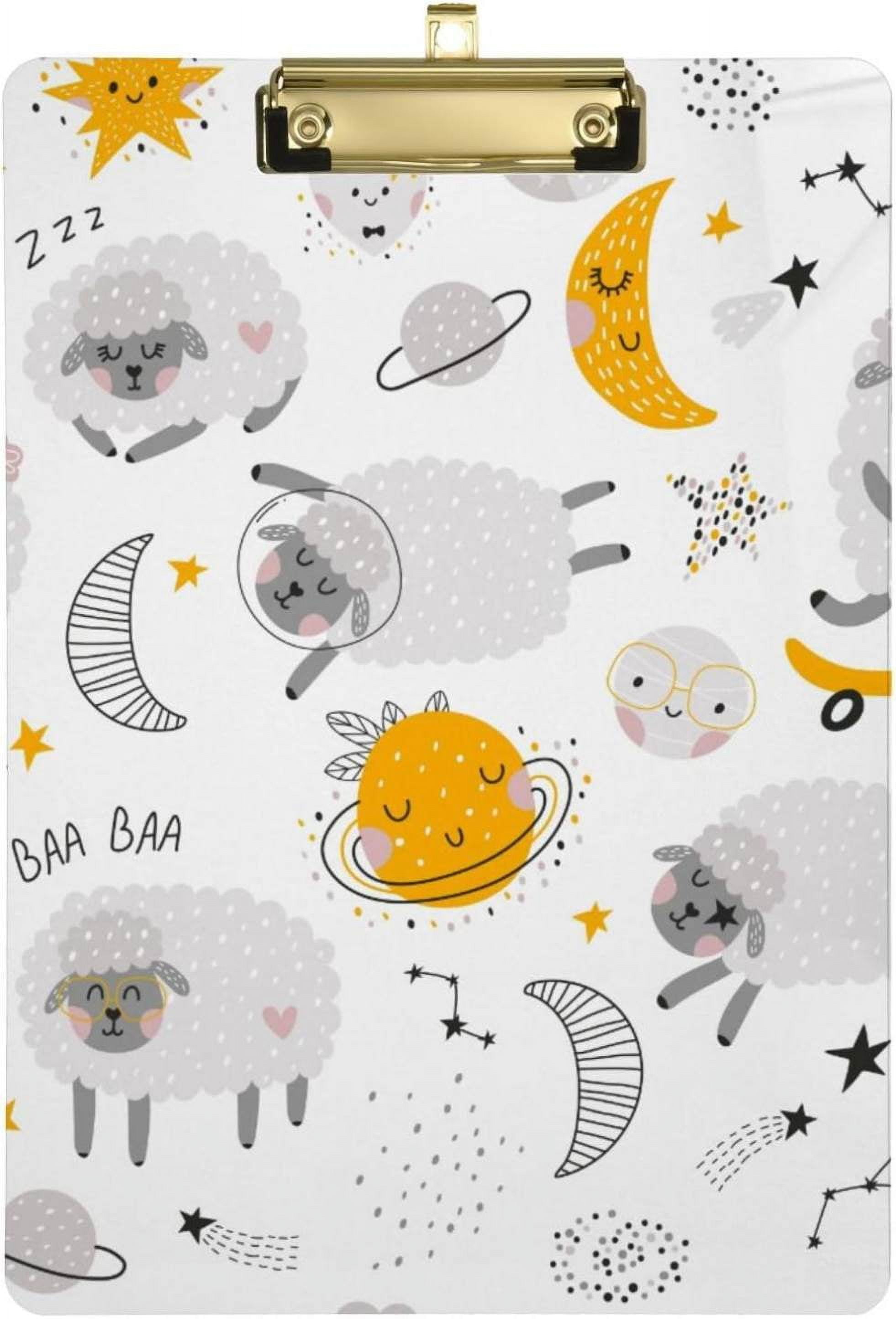 Coolnut Sheep Clipboard, Acrylic Standard A4 Letter Size Clip Board ...