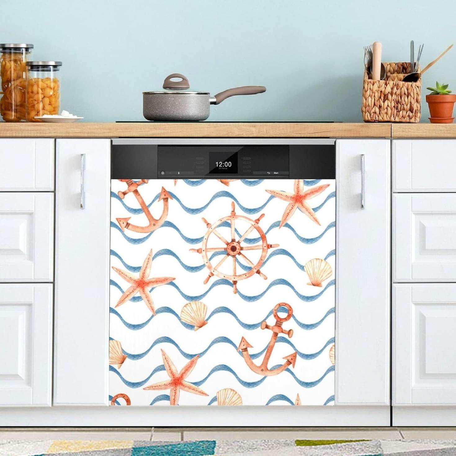 Coolnut Shell Starfish Wheel Pattern Dishwasher Magnet Cover for The ...