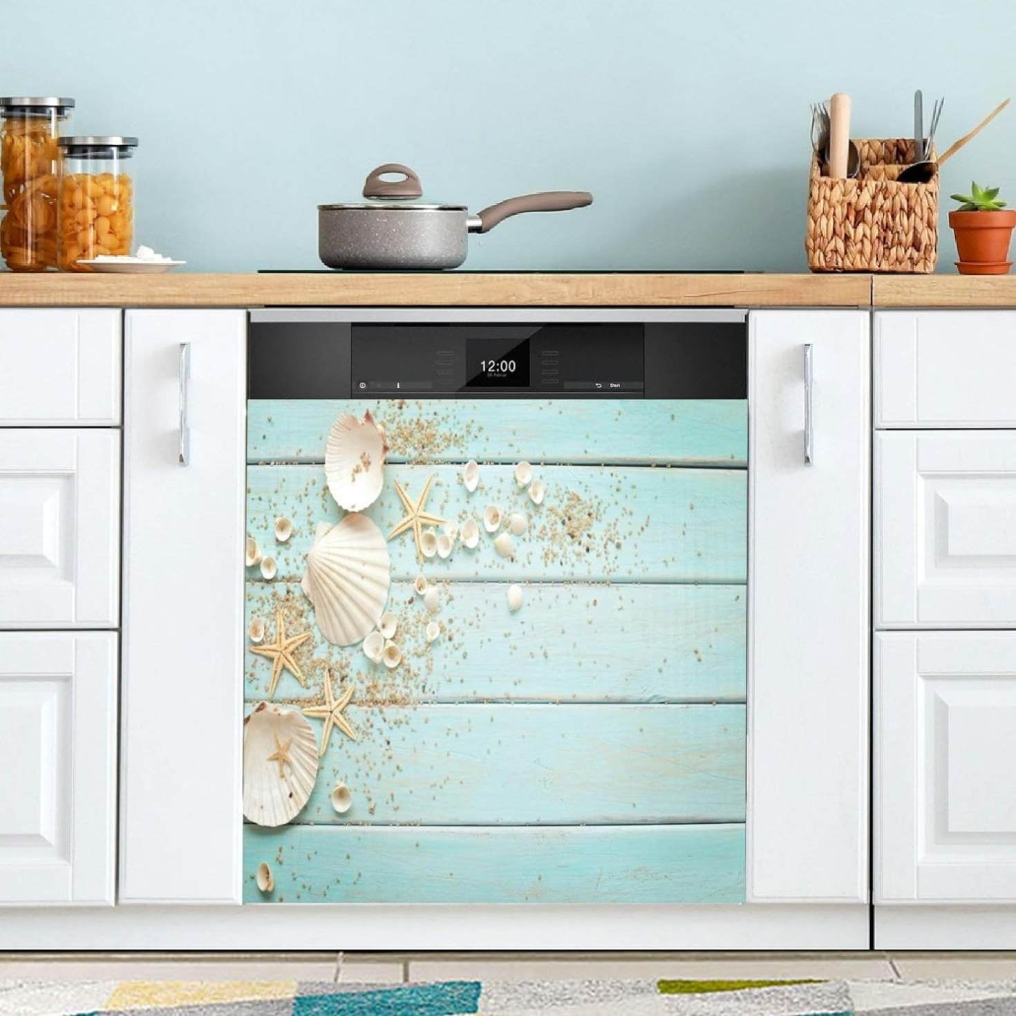 Coolnut Shells on Wooden Board Dishwasher Magnet Cover for The Front ...