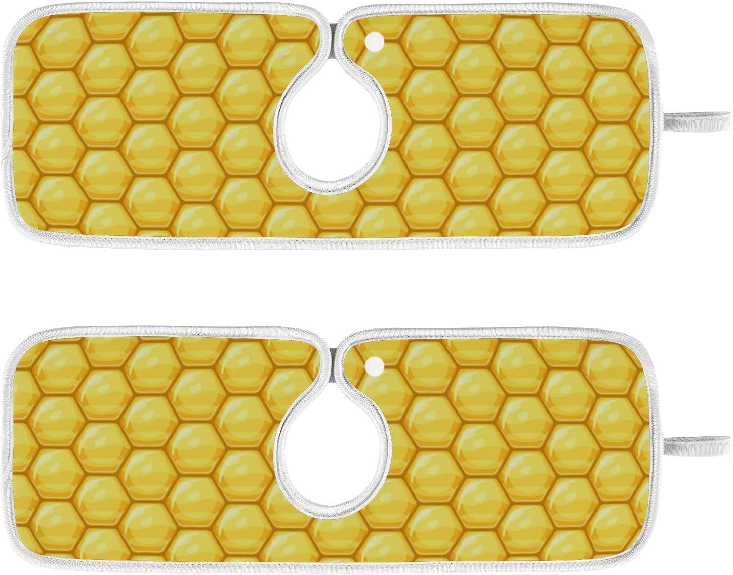 Coolnut Shiny Honeycombs 2PCS Faucet Absorbent Mat Kitchen Faucet Sink ...