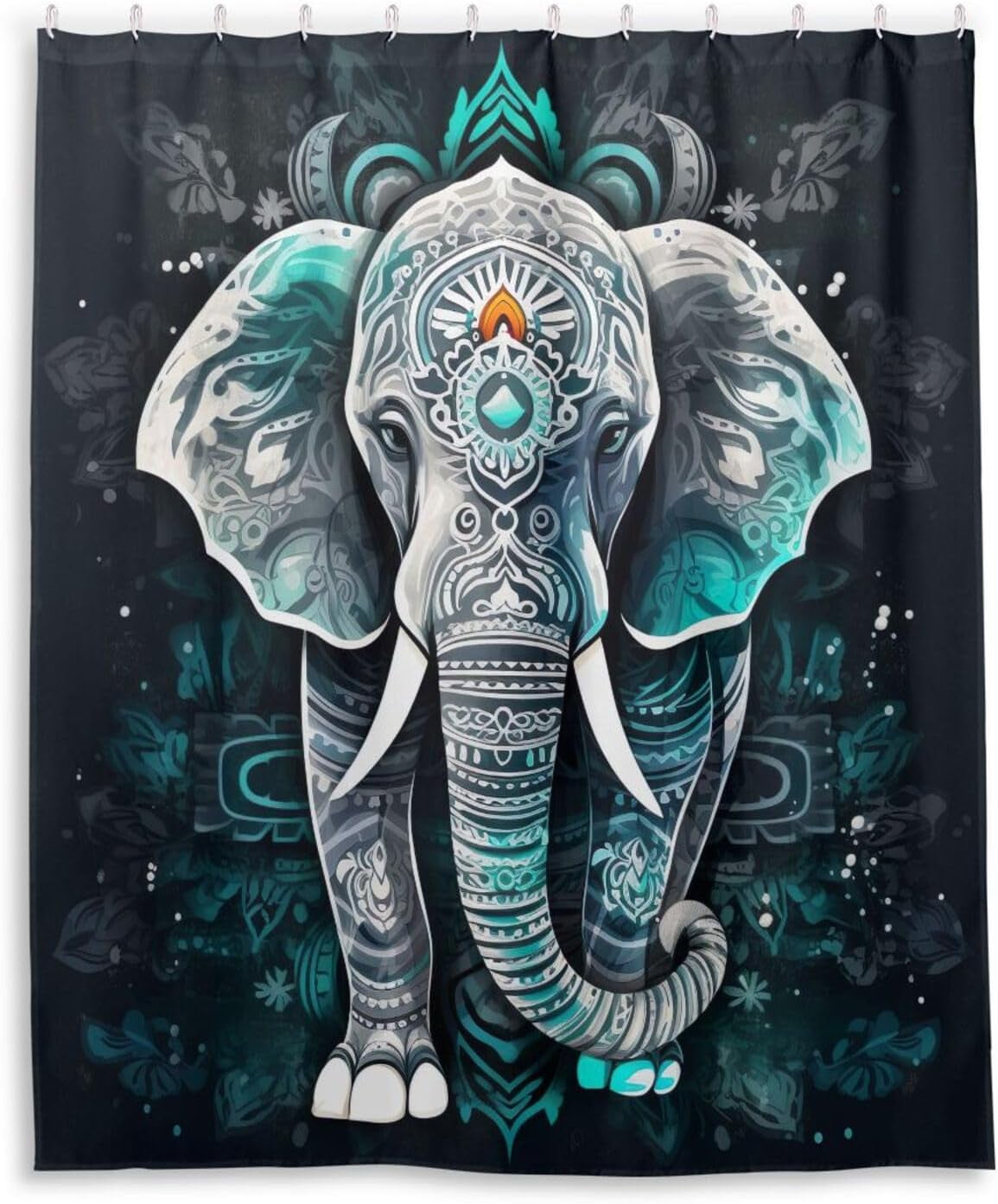 Coolnut Shower Curtain Elephant Bathroom Decor Watercolor Shower ...