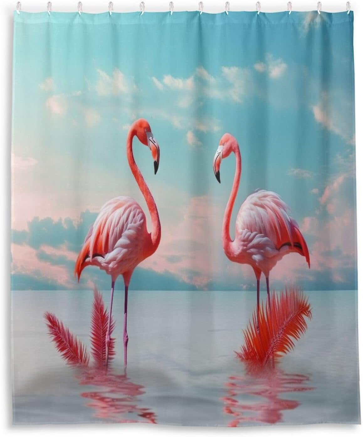 Coolnut Shower Curtain Flamingos Bathroom Decor Watercolor Shower Curtain Sets Fabric Cloth ...
