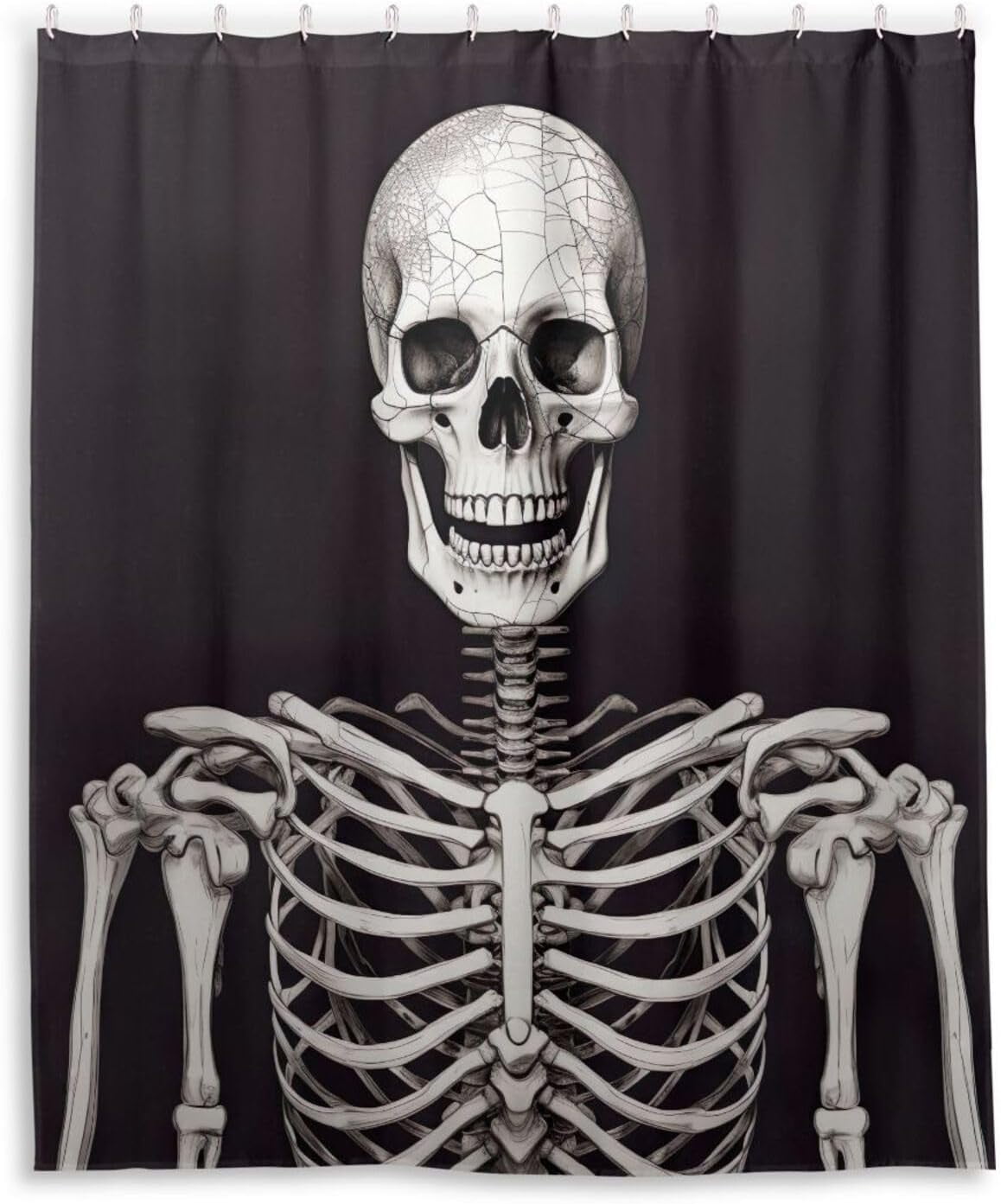 Coolnut Shower Curtain Funny Skeleton Bathroom Decor Watercolor Shower ...