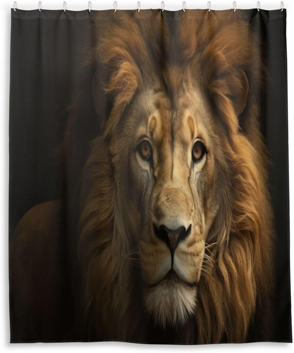 Coolnut Shower Curtain Lion Bathroom Decor Watercolor Shower Curtain ...