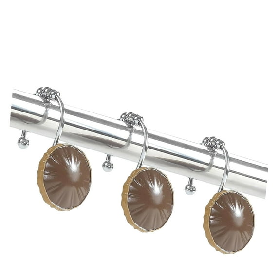 Coolnut Shower Curtain, Rust-Proof Steel Rollers for Bathroom Shower ...