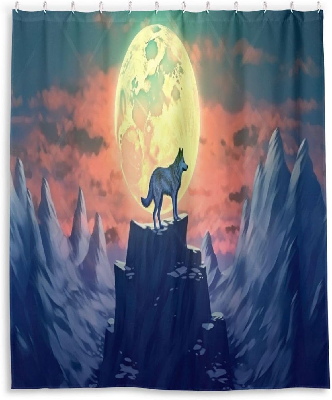 Coolnut Shower Curtain Wolf Bathroom Decor Watercolor Shower Curtain ...