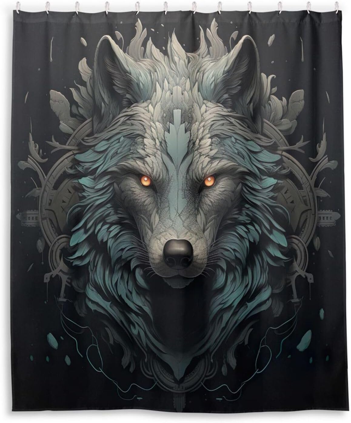 Coolnut Shower Curtain Wolf Bathroom Decor Watercolor Shower Curtain ...