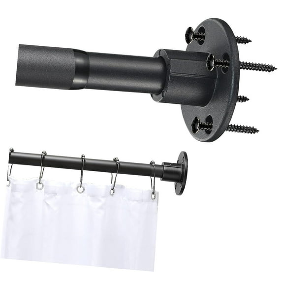 Coolnut Shower Rod 30in-49in, Drill-In Wall Mounted Shower Curtain Rod ...