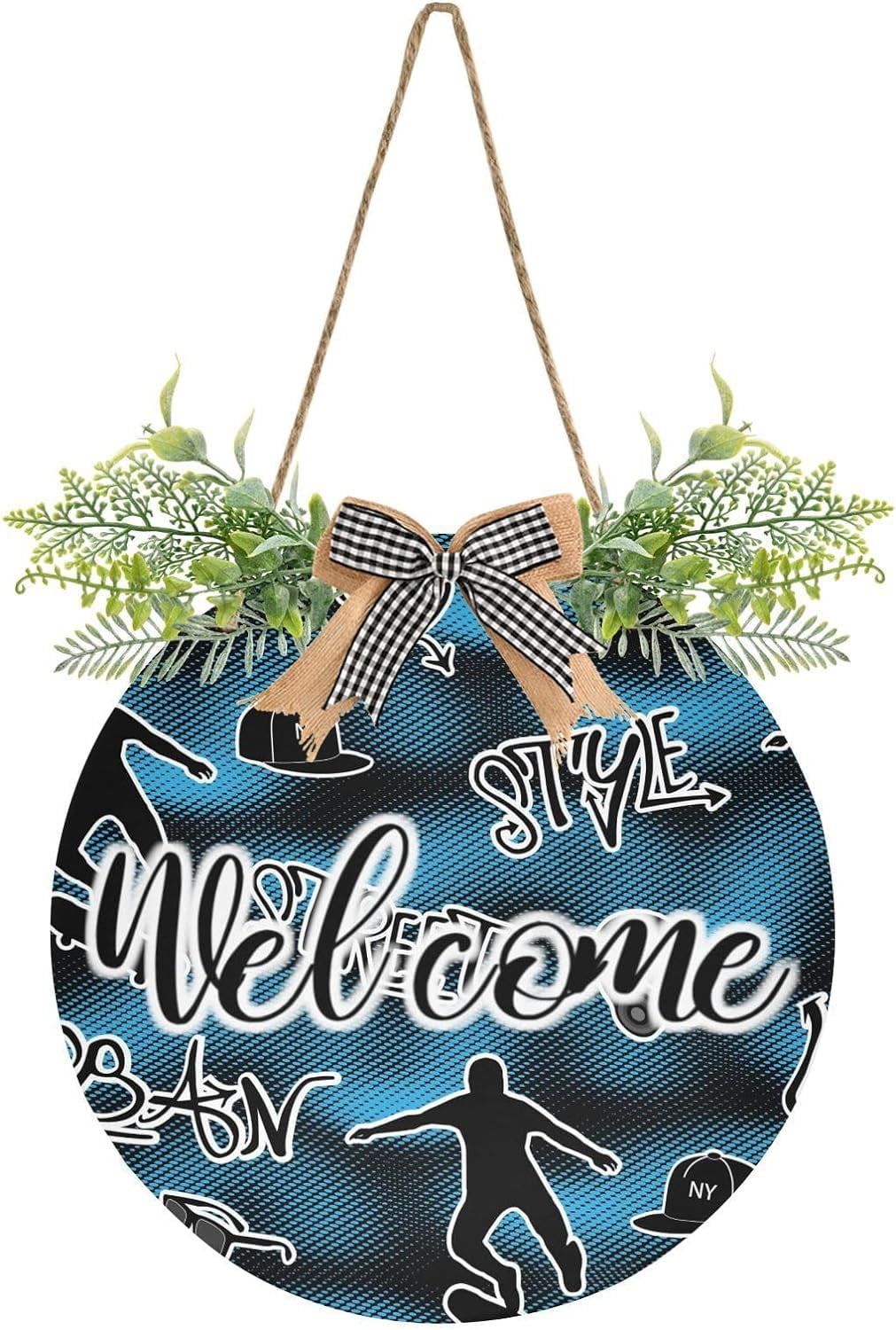 Coolnut Skateboarders and Graffiti Front Door Round, Hanging Welcome ...