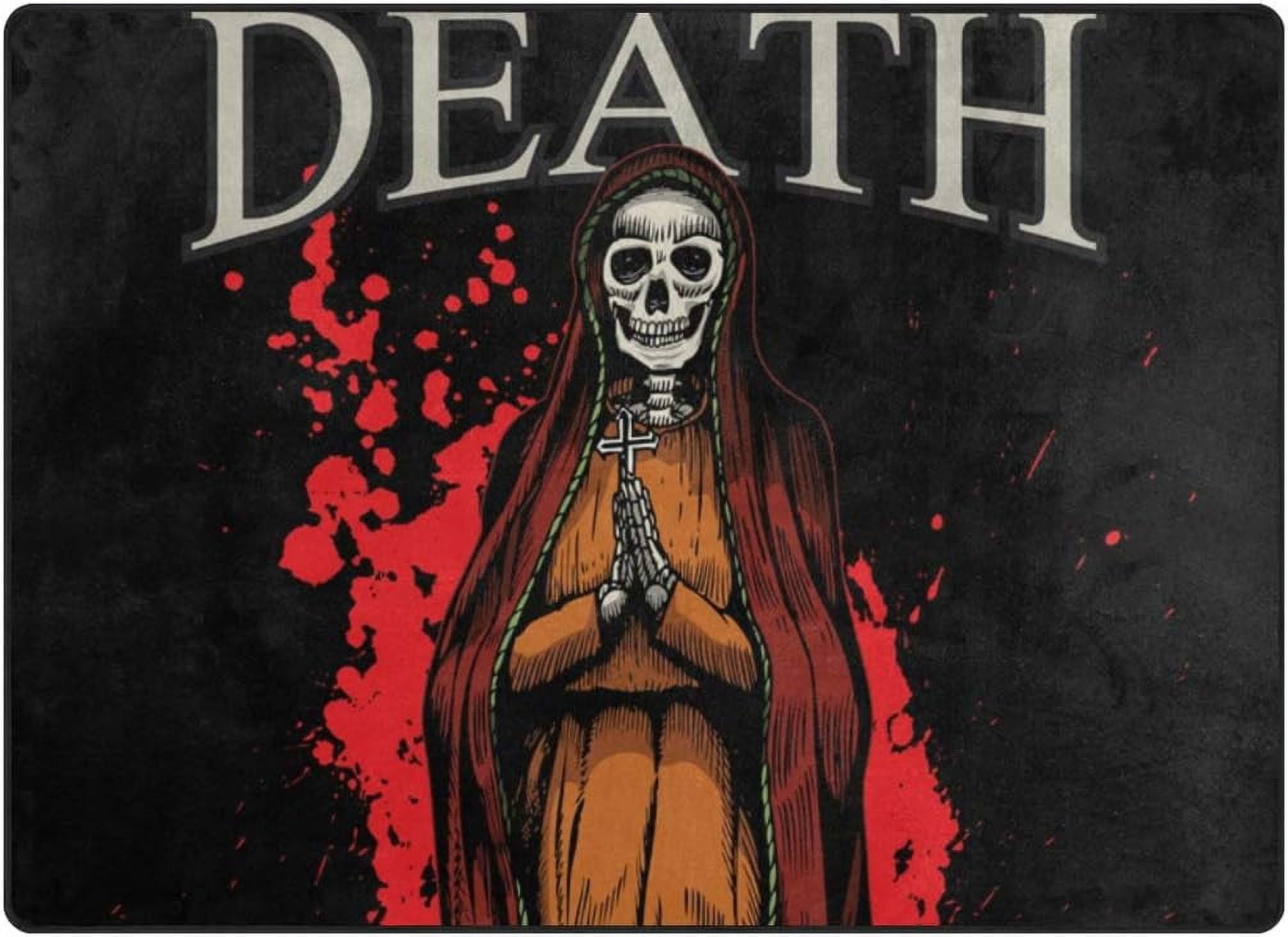 Coolnut Skeleton with Blood Splatter Area Rug Carpet, Light Weight ...