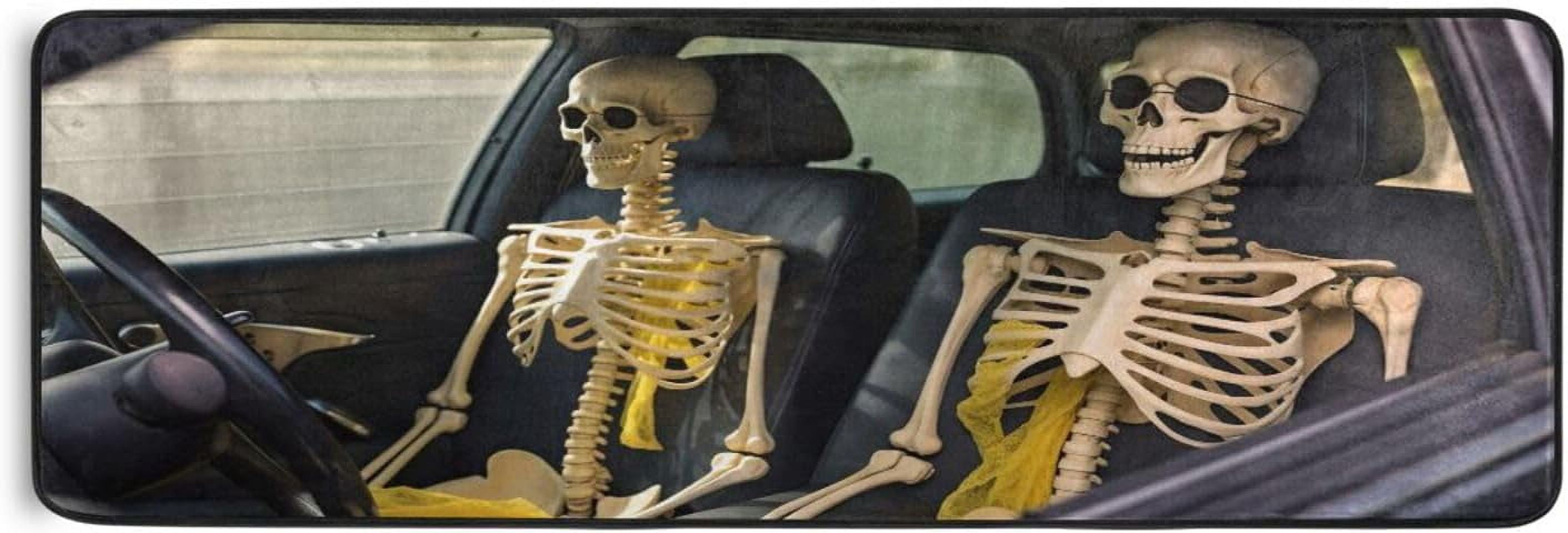 Coolnut Skeleton Driver Pattern Area Rug - 2' x 6' Washable Runner Rugs ...