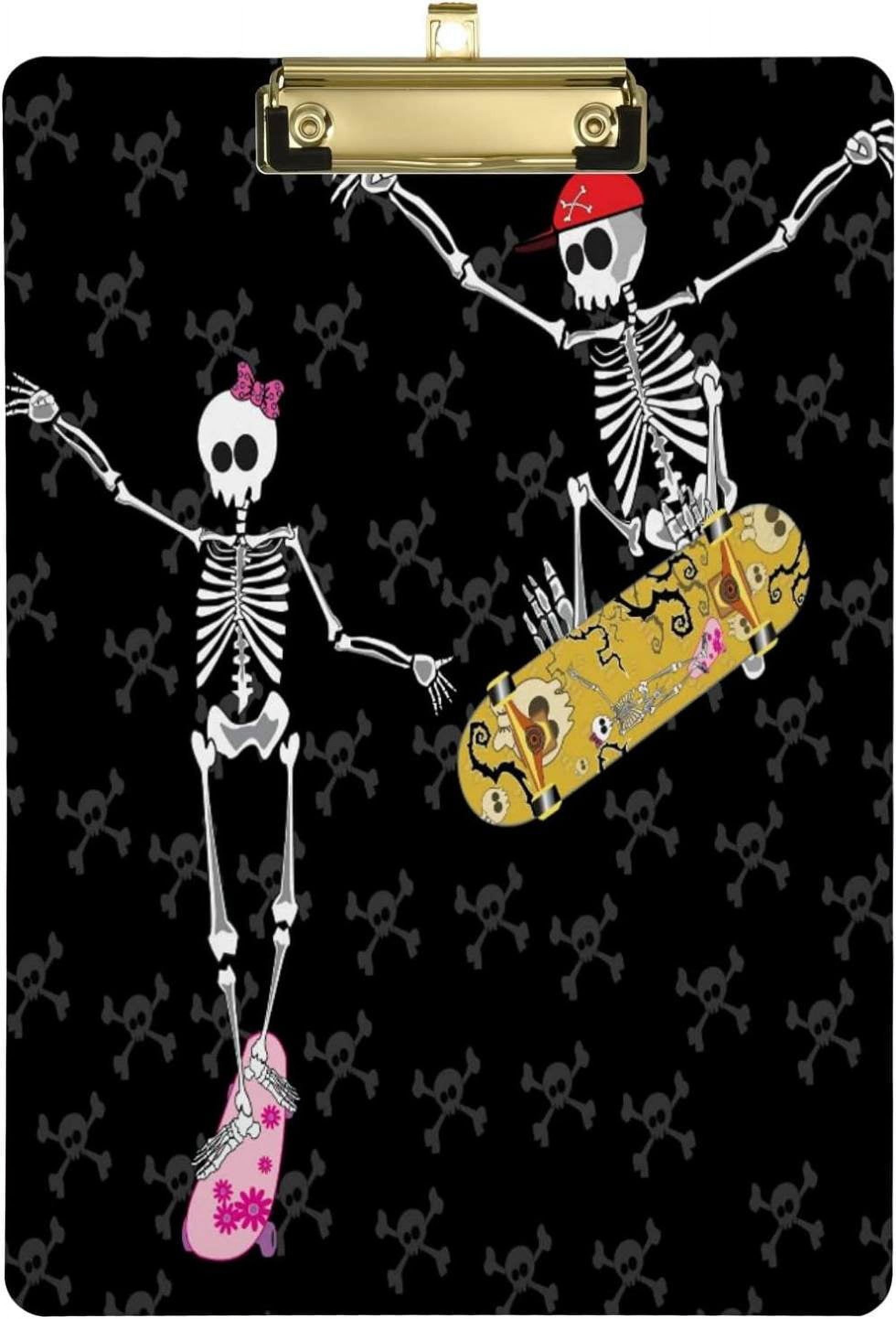 Coolnut Skeleton with Skateboard Jumping 12.5"x9" Clipboard, Acrylic ...