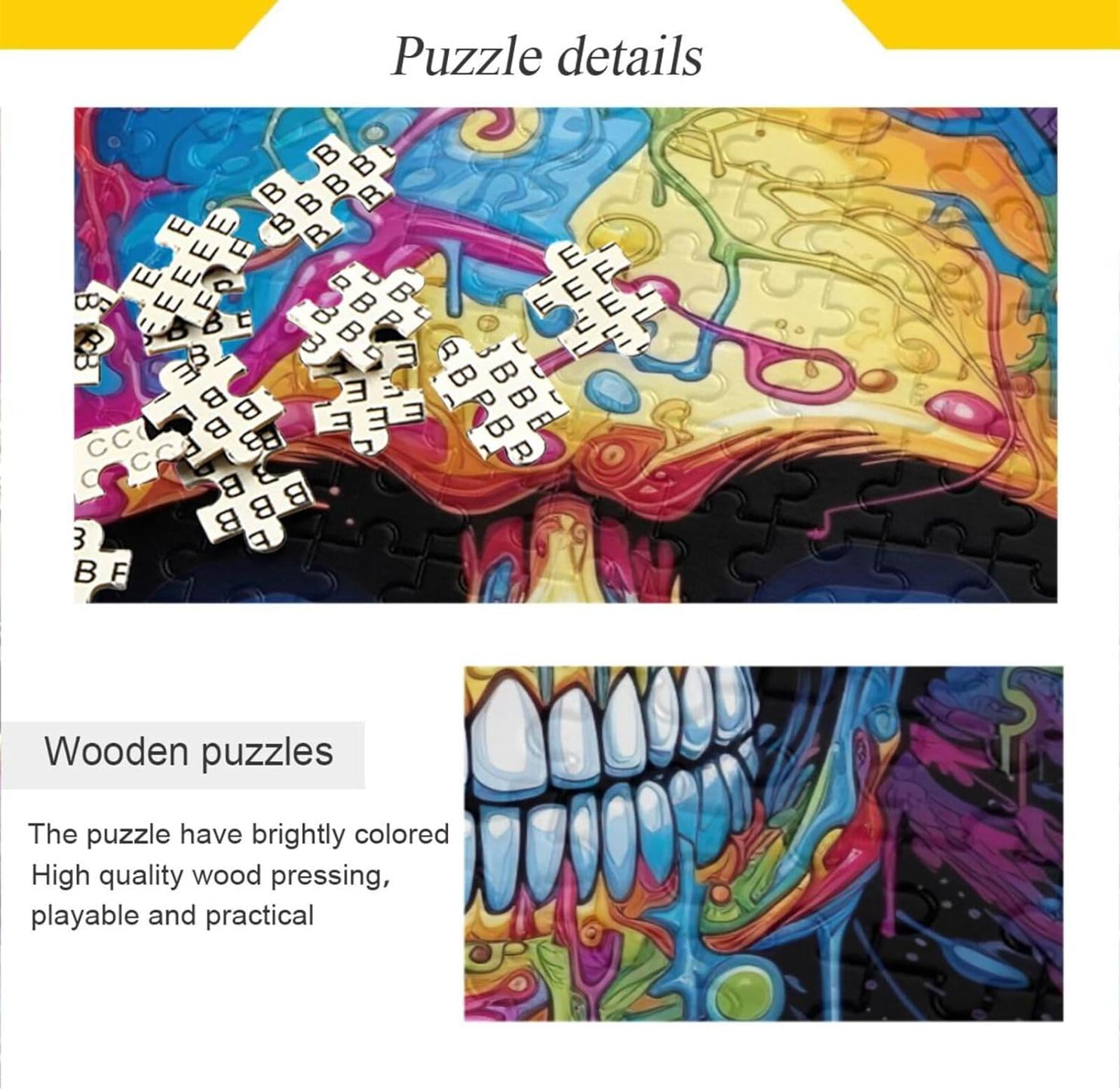 Coolnut Skull Puzzles for Adults and Kids 1000 Pieces, Wooden Jigsaw ...