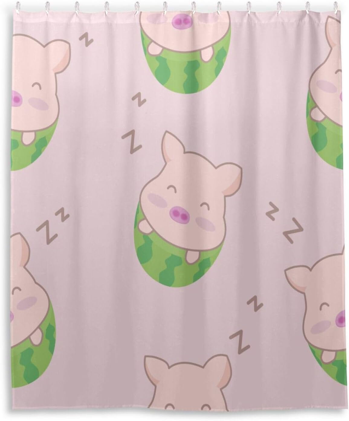 Coolnut Sleeping Pig Shower Curtain for Bathroom Waterproof Fabric ...
