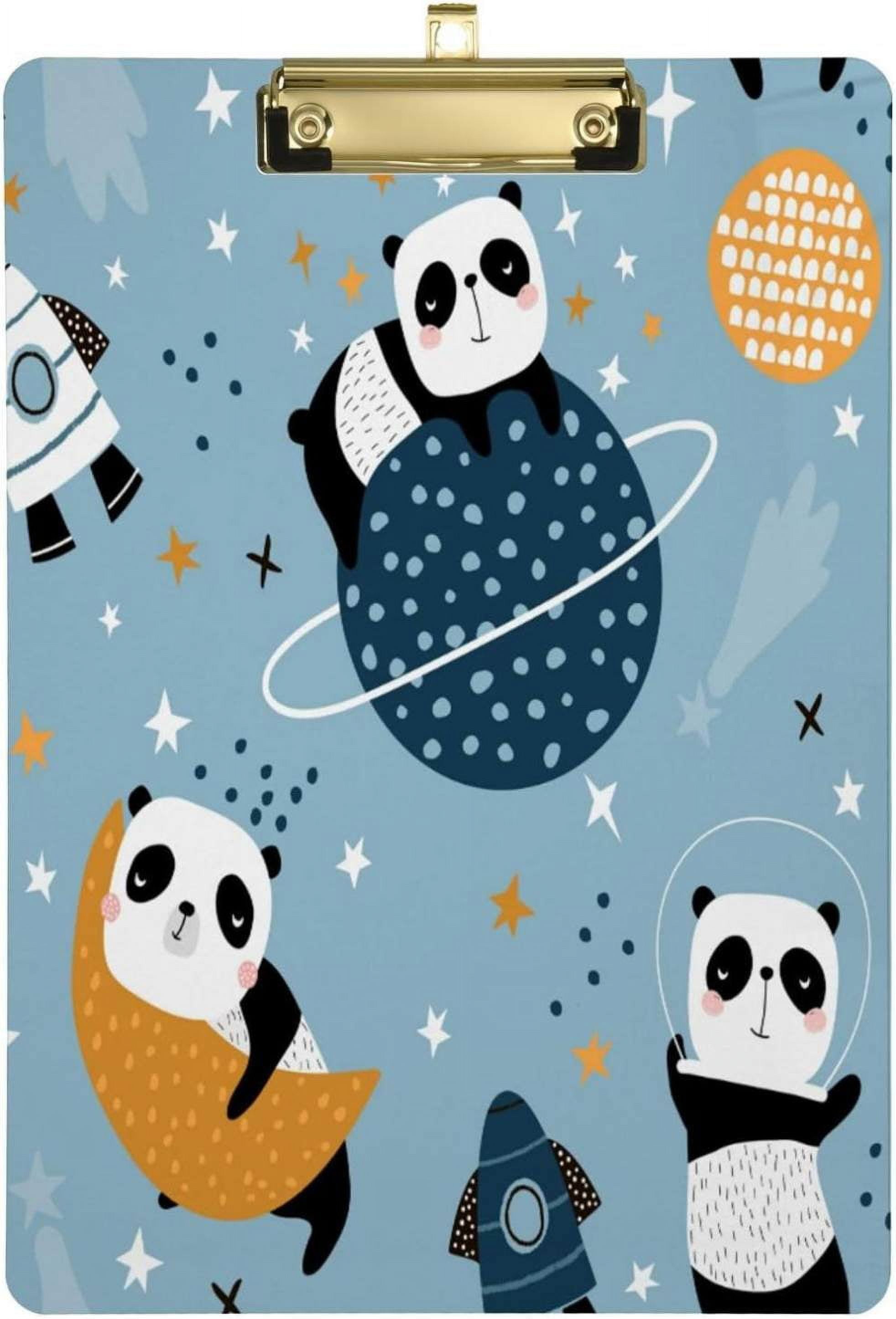Coolnut Sleepping Pandas Acrylic Clipboard with Low Profile Gold Metal ...