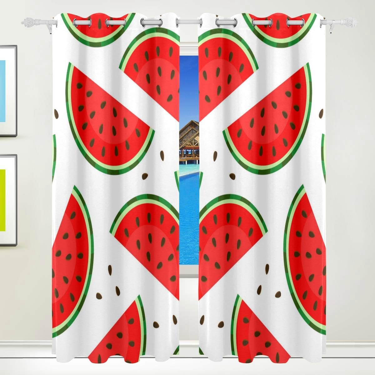 Coolnut Slices of Watermelon Thermal Insulated Blackout Grommet Window ...