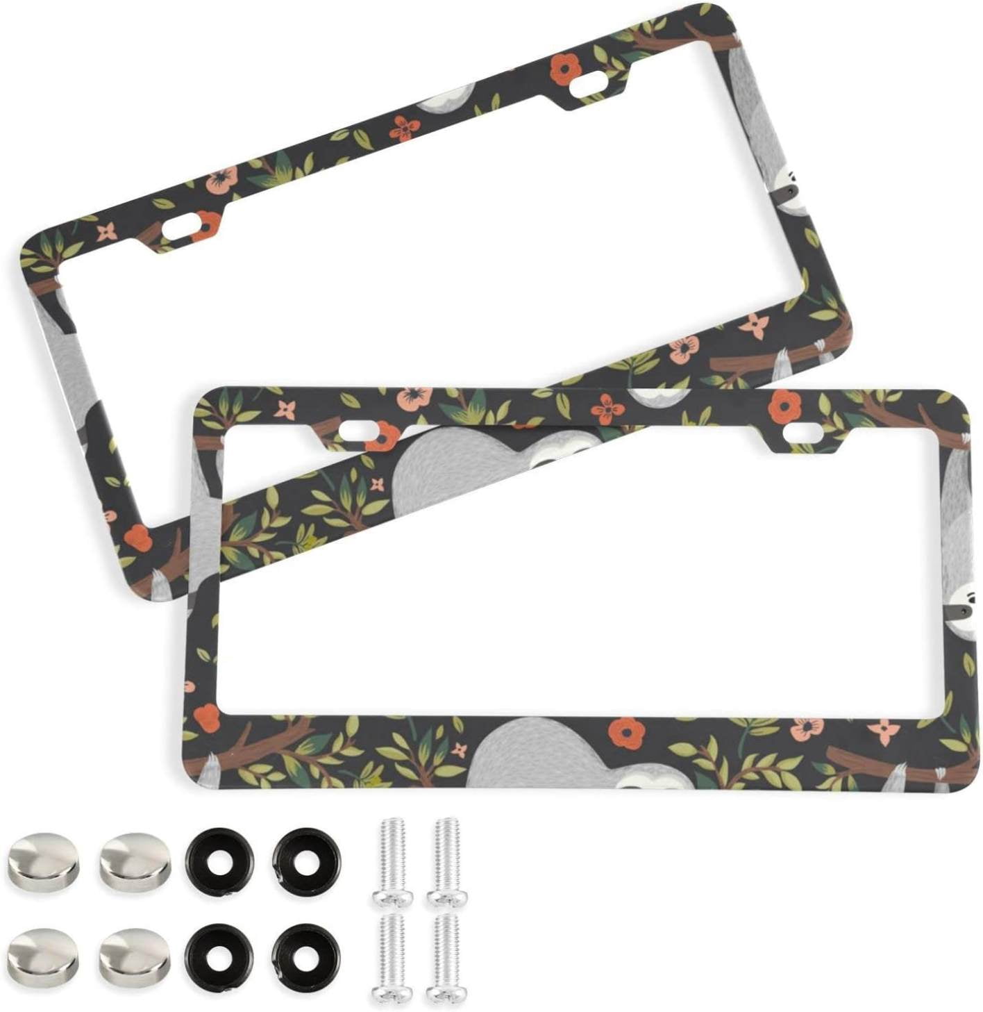 Coolnut Sloth License Plate Frames 2pcs, Aluminum Universal Car License ...