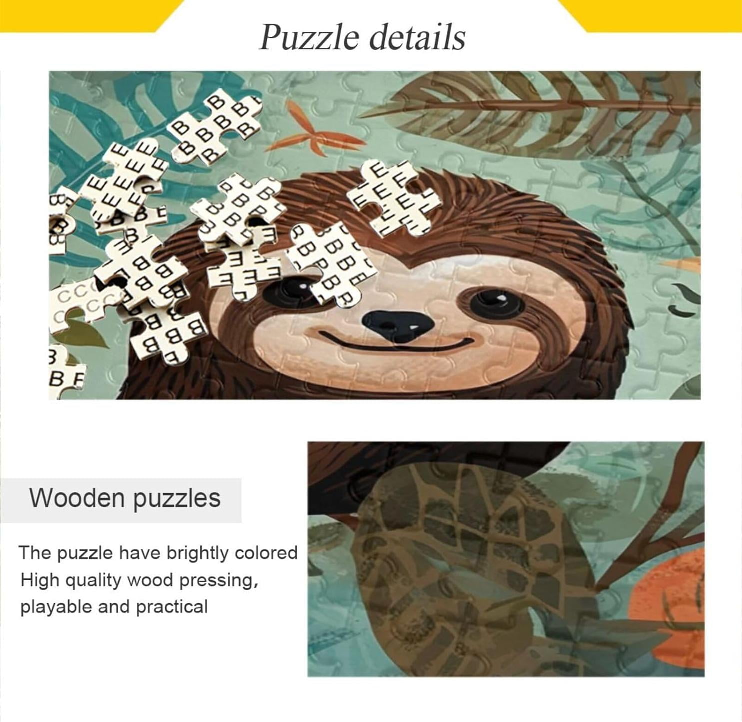 Coolnut Sloth Puzzles for Adults and Kids 1000 Pieces, Wooden Jigsaw ...