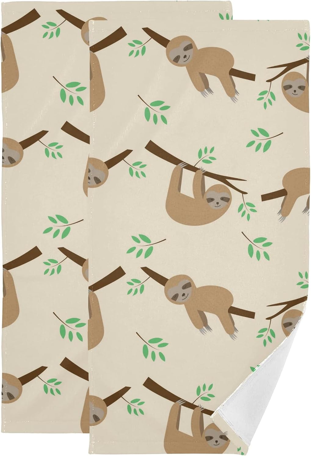 Coolnut Sloth Soft Hand Towels, 2 PcsAbsorbent Bath Towel Decorative ...