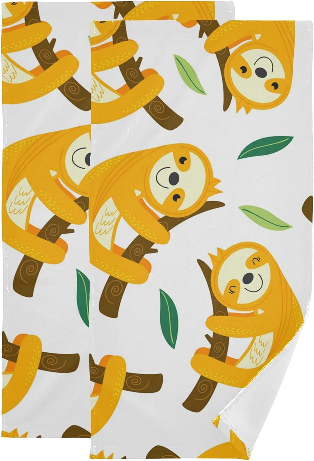 Coolnut Sloth Soft Hand Towels, 2 PcsAbsorbent Bath Towel Decorative ...