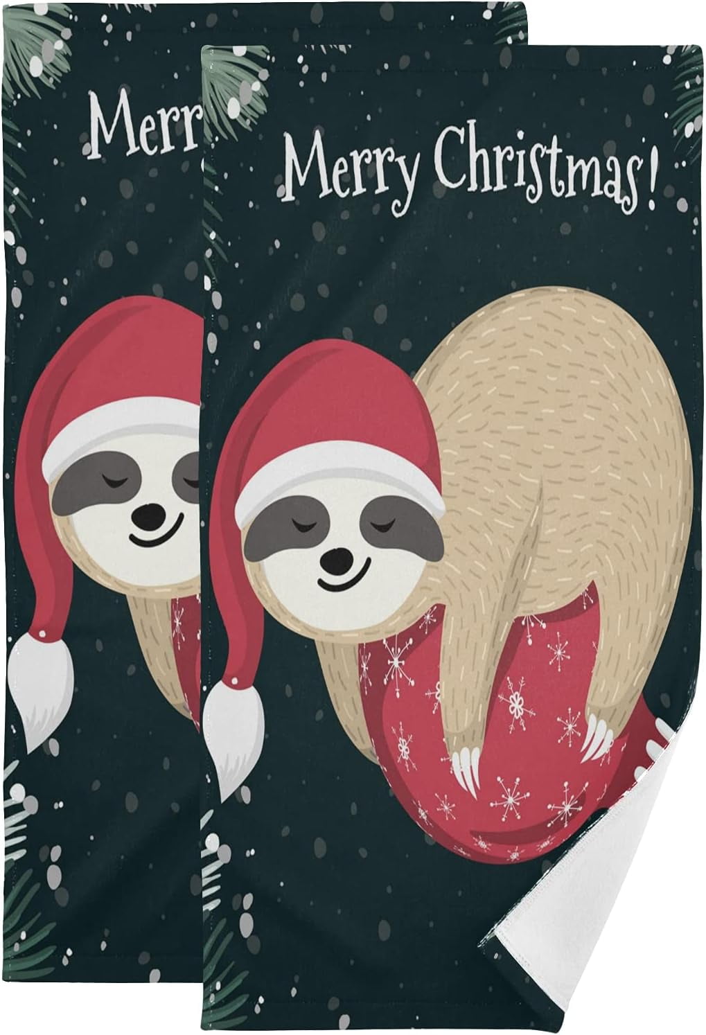 Coolnut Sloth Soft Hand Towels, 2 PcsAbsorbent Bath Towel Decorative ...