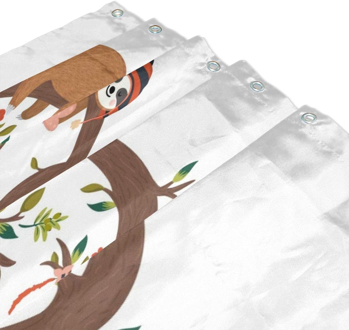 Coolnut Sloths On The Heart Shaped Tree Bath Shower Curtain Liners ...