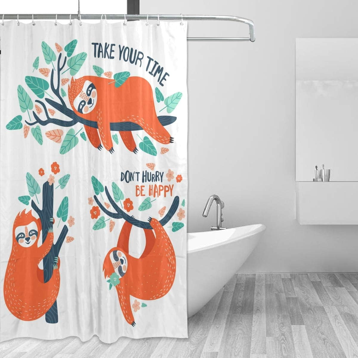 Coolnut Sloths in Different Postures Bath Shower Curtain Liners 60x72in ...