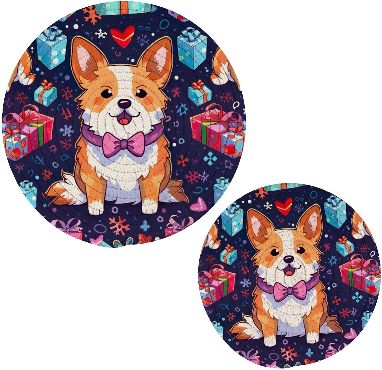 Coolnut Small Corgi Dog Trivets Pot Holders Set of 2 Potholders for ...