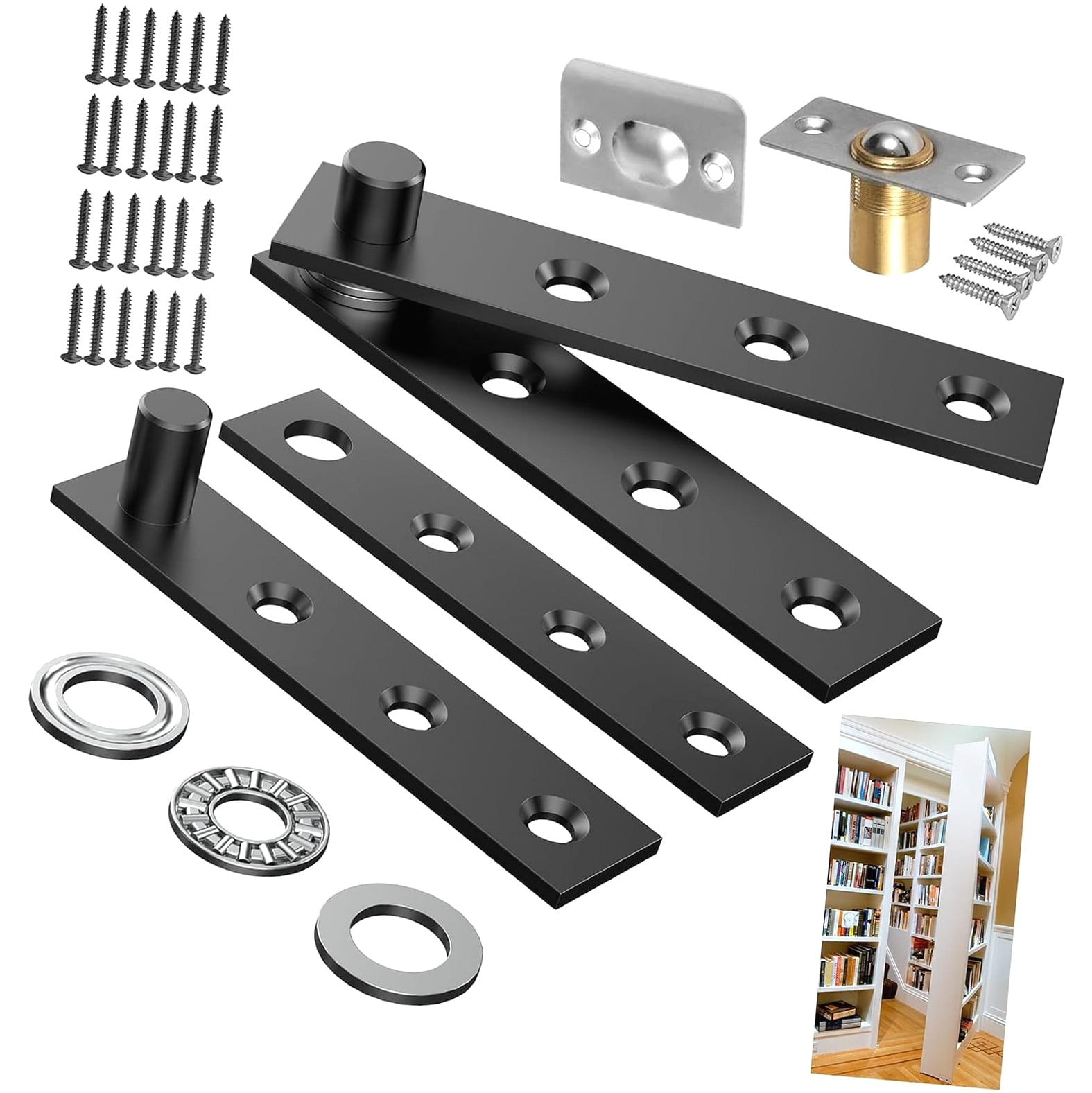 Coolnut Small Pivot Hinges - 360° Rotation Kit for Secret Doors ...