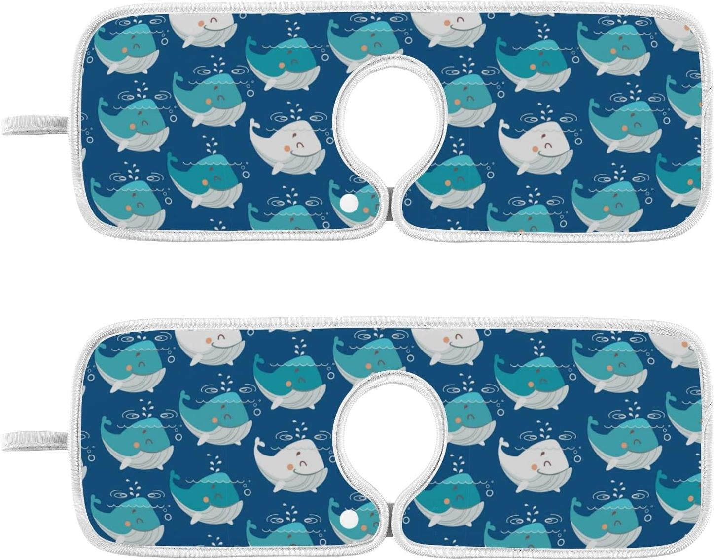 Coolnut Smiling Whales Sink Splash Guard for Faucet 2 Packs Faucet ...