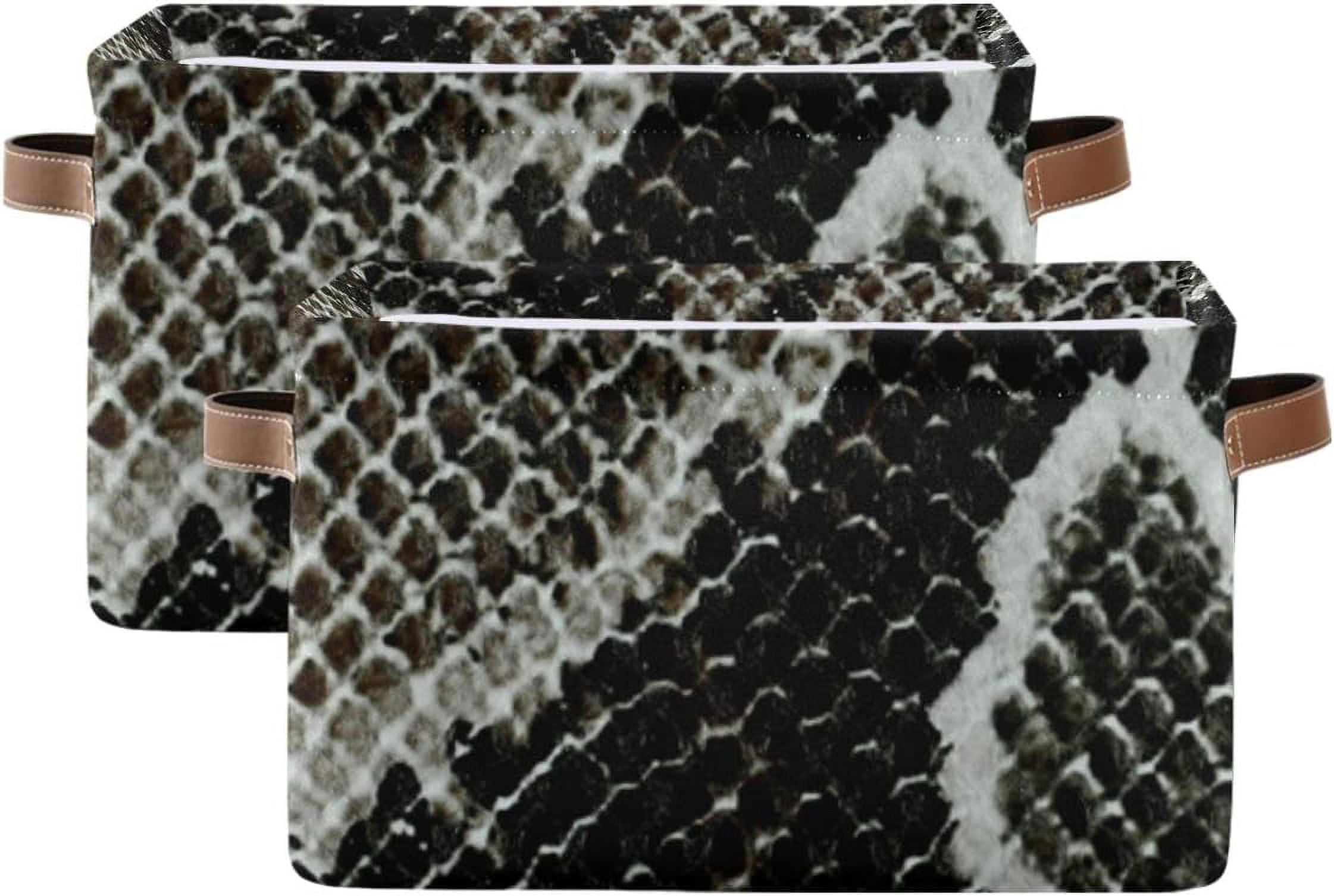 Coolnut Snake Skin Textures Storage Cube Boxes for Nursery Toys, Fabric ...