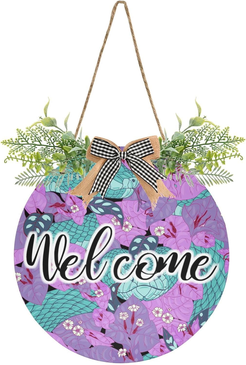 Coolnut Snakes Front Door Round, Hanging Welcome Sign, Front Door for ...