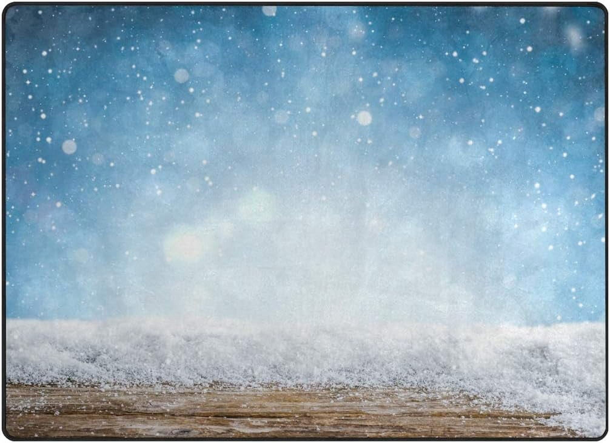 Coolnut Snow Background Wooden Space Area Rug Carpet 5x4 Light Weight ...