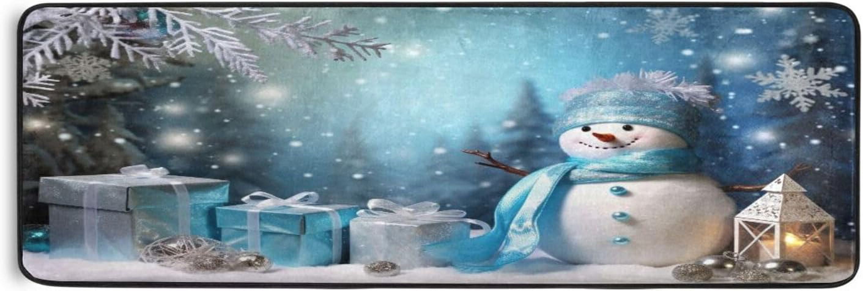 Coolnut Snowman Christmas Area Rug - 2' x 6' Washable Runner Rugs with ...