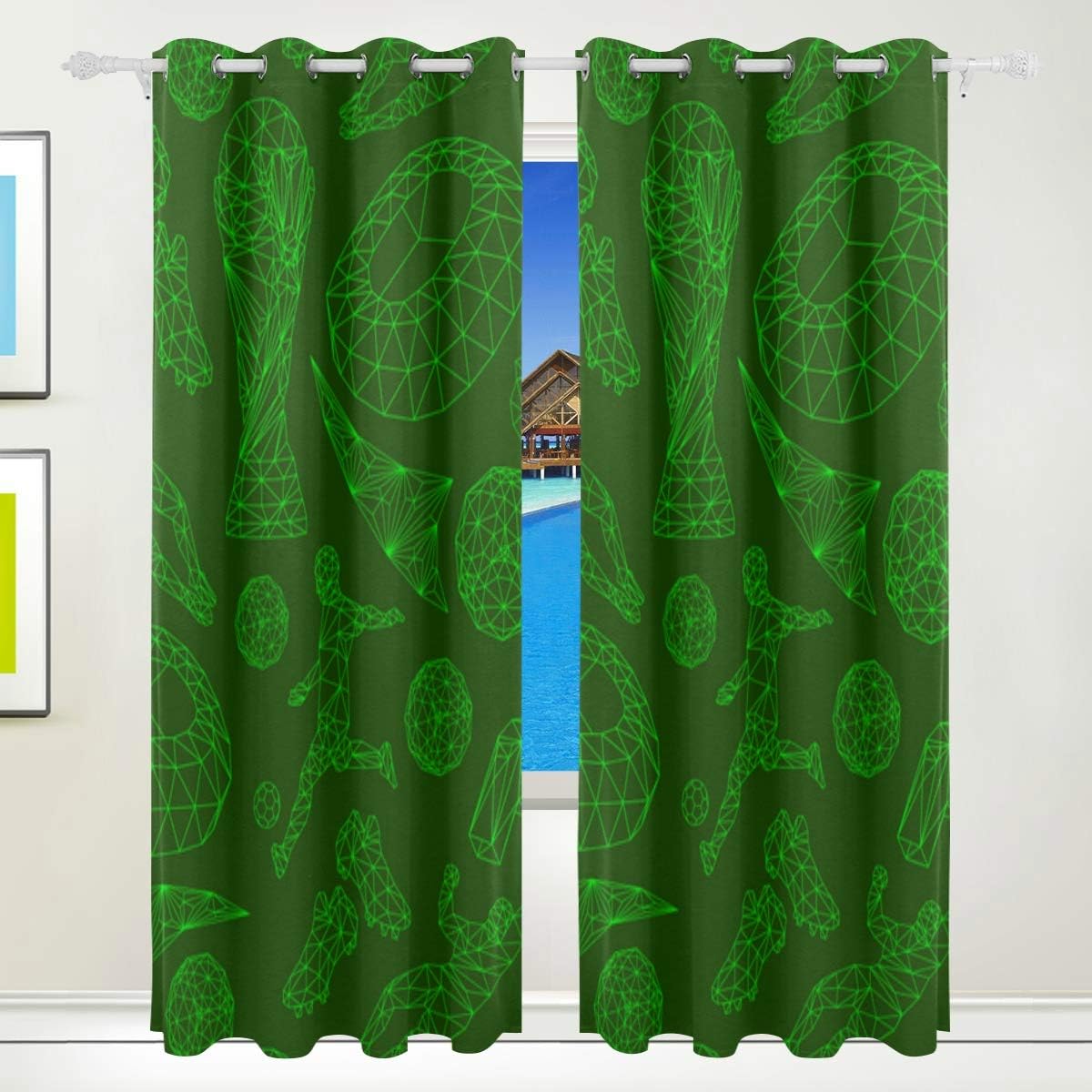 Coolnut Soccer Football Wallpaper Thermal Insulated Blackout Grommet ...