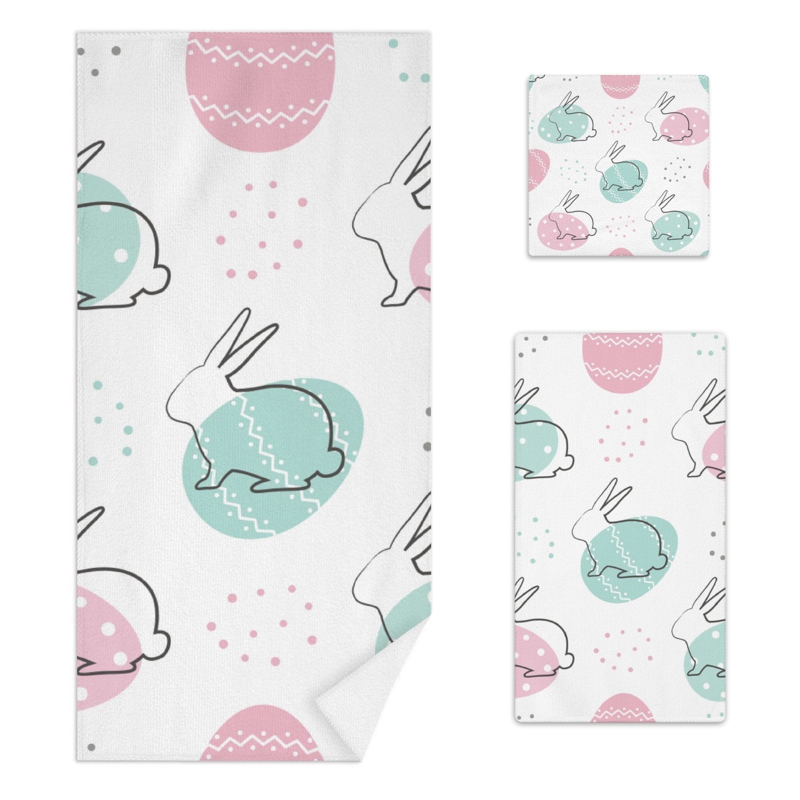 Coolnut Soft Bathroom Towel Set of 3, Easter Background Seamless Ab ...