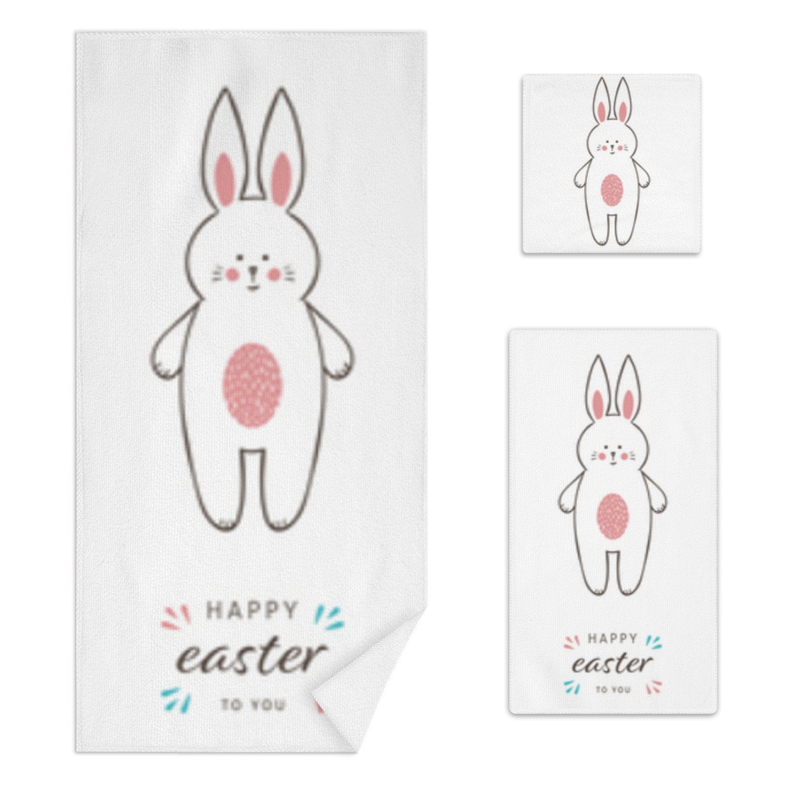 Coolnut Soft Bathroom Towel Set of 3, Easter Cards Set With Hand Dra ...
