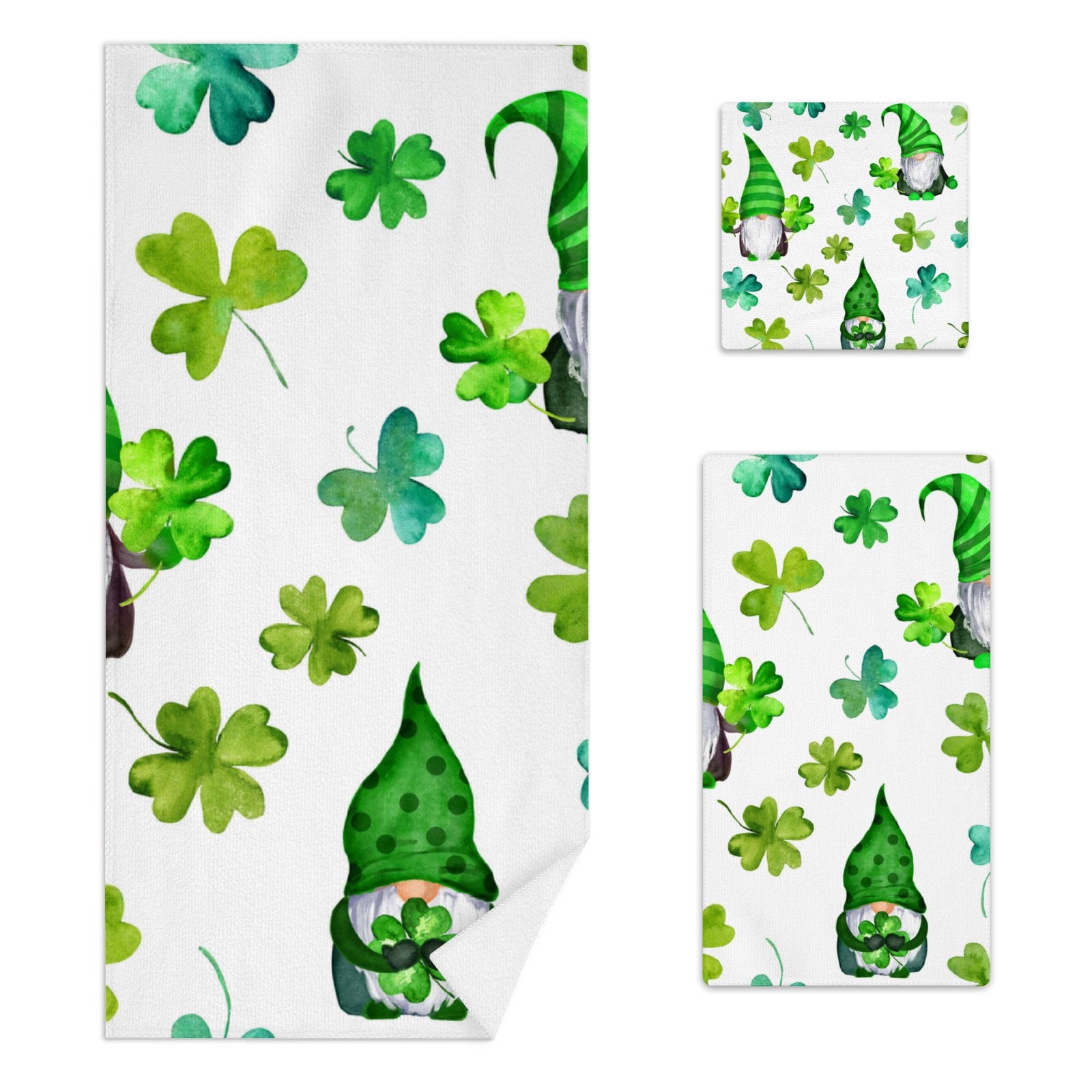 Coolnut Soft Bathroom Towel Set of 3, Seamless Pattern For St Patric ...