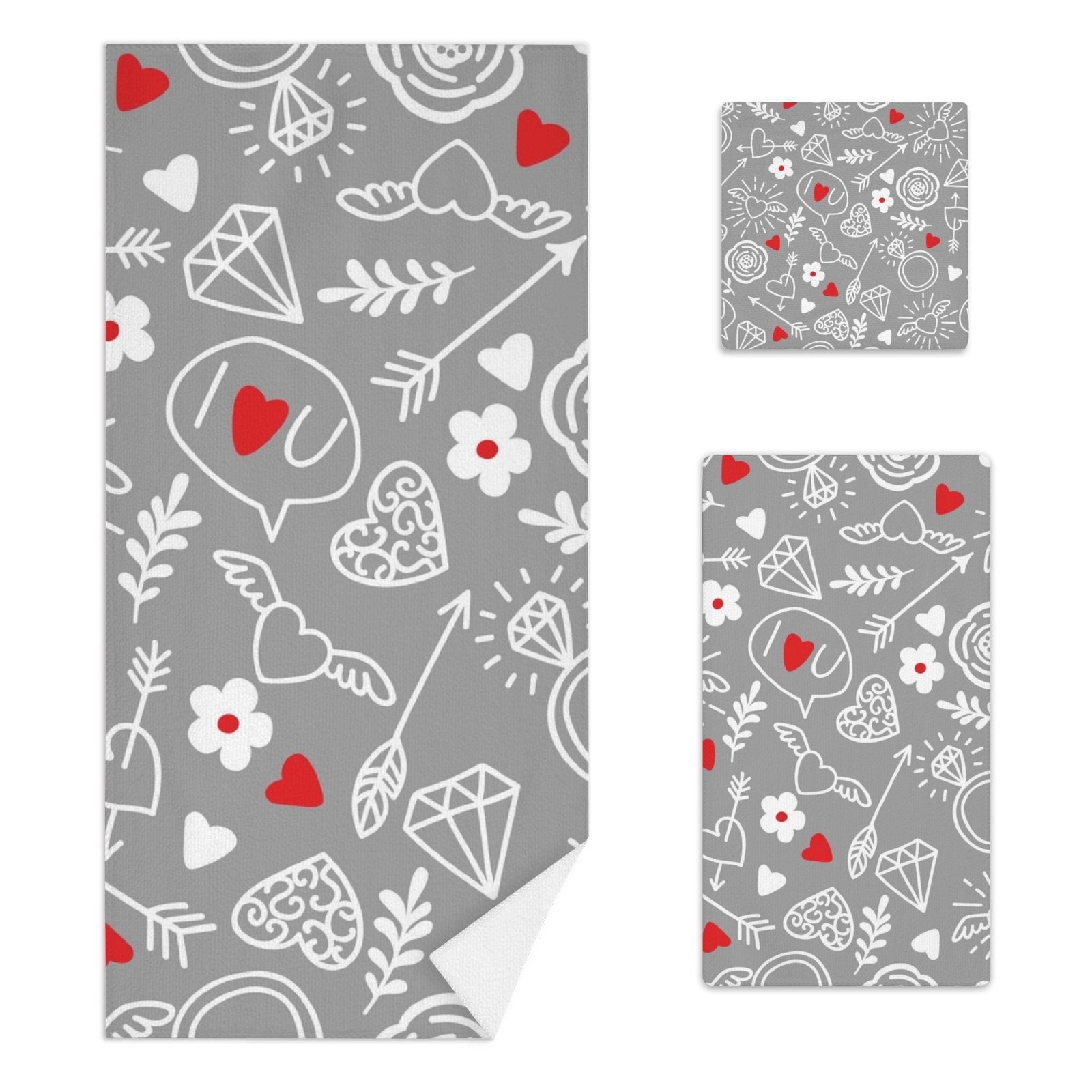 Coolnut Soft Bathroom Towel Set of 3, Seamless Vector Background Wit ...