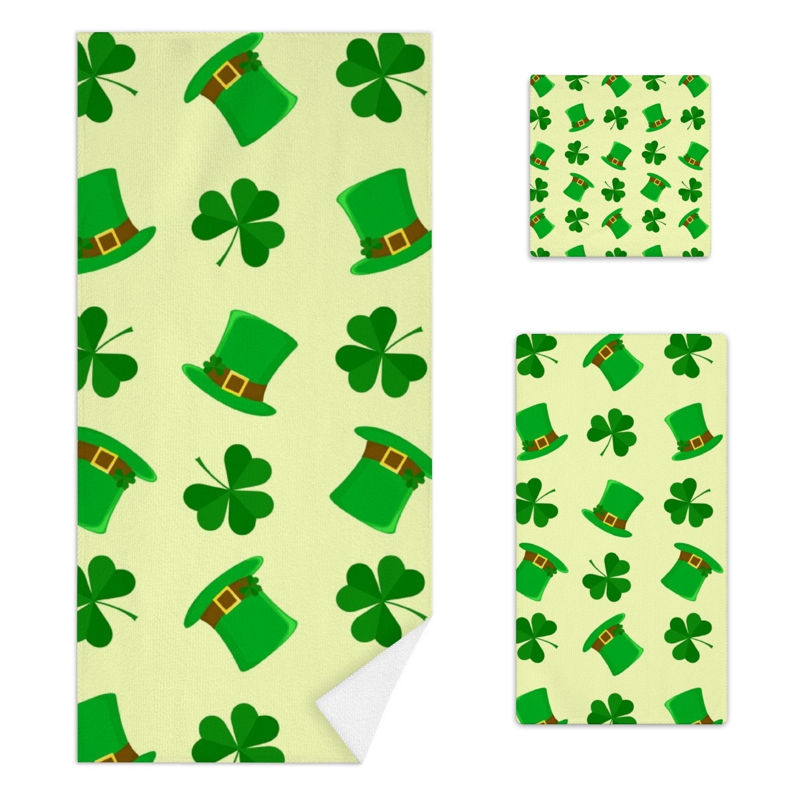 Coolnut Soft Bathroom Towel Set of 320, St Patrick'S Day Seamless Pat ...