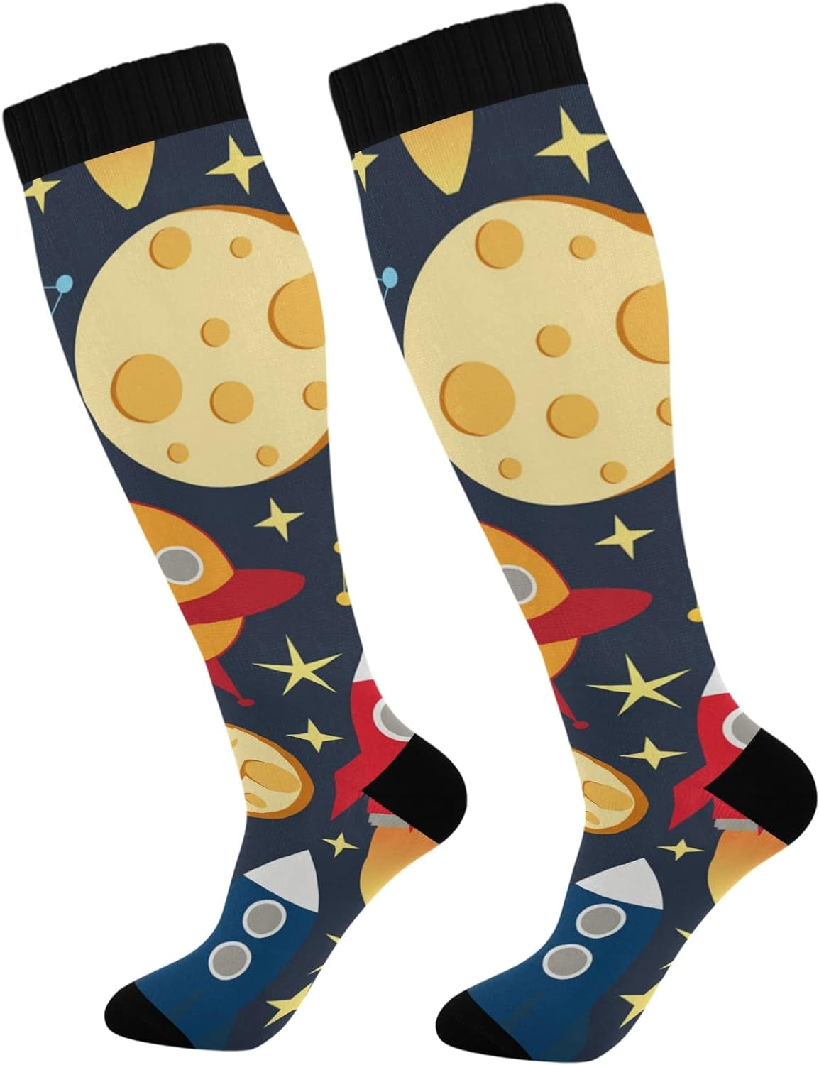 Coolnut Space Compression Socks, 1 Pack Women Men Long Stocking (20 ...